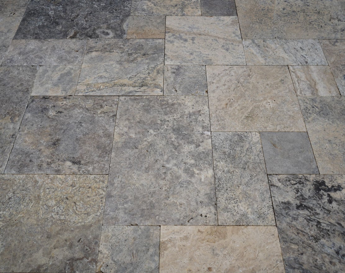 Mirrorball Travertine French Pattern - KC Stone - A Natural Stone Company